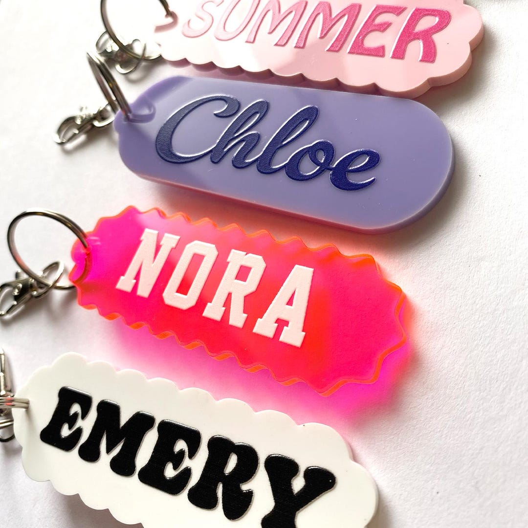 Personalized Backpack Name Tag: Custom Kids Keychain - Back to School ...