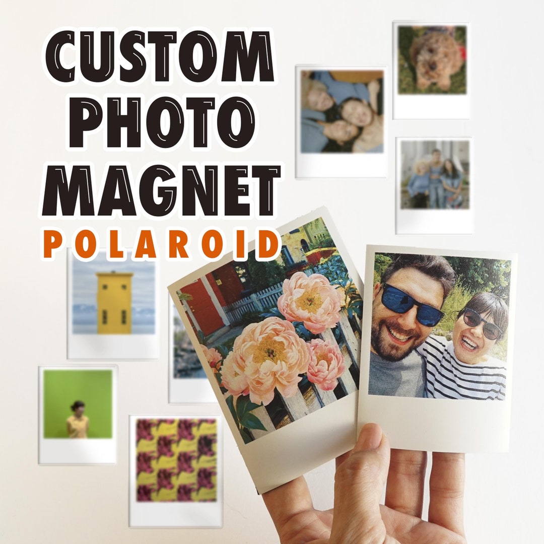 Personalized Photo Magnet Polaroid | Custom Picture Magnet With Text ...