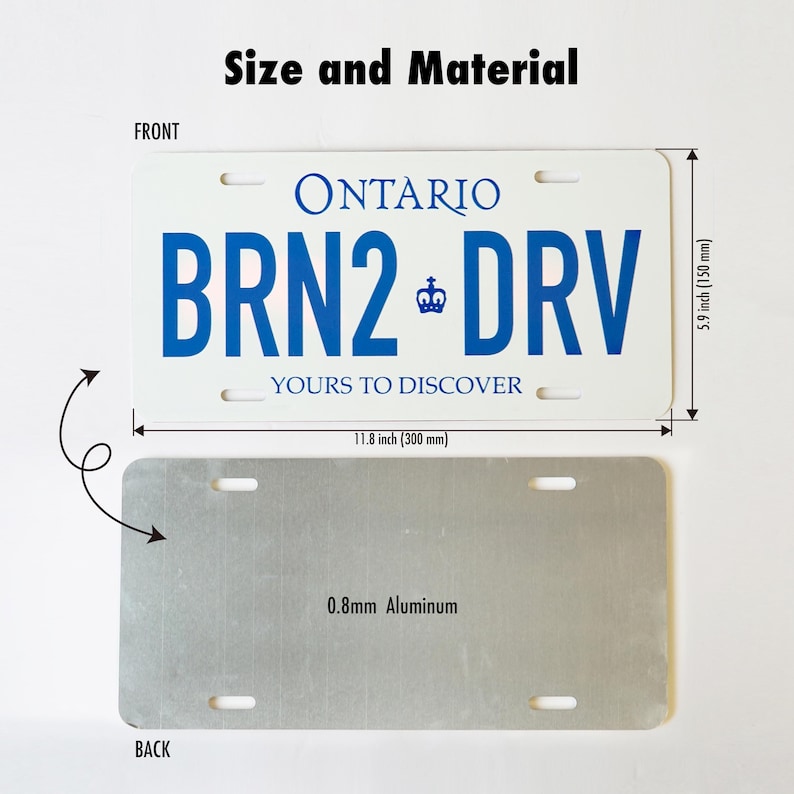 Custom Canadian License Plate: Personalized Aluminum Car Tag - Etsy