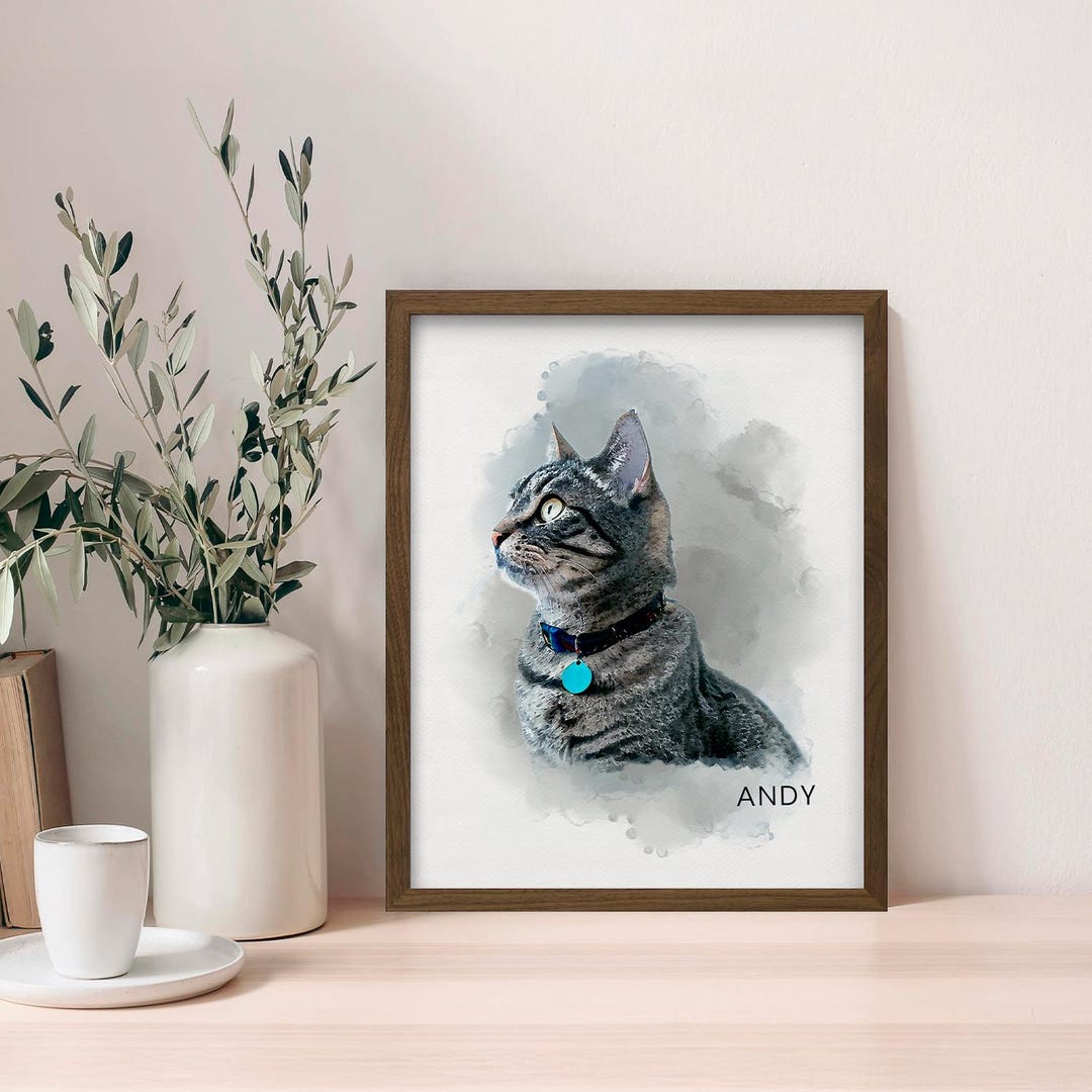 Custom Pet Watercolor Portraits Art Personalized Digital Dog Portraits ...