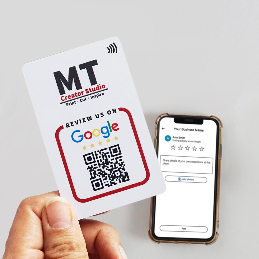 Custom Google Review Tap Cards | NFC & QR Code Review Cards With Your ...