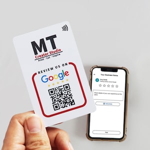 Custom Google Review Tap Cards | NFC & QR Code Review Cards With Your ...