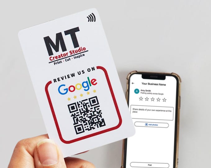 Google Review NFC & QR Code Tap Card Made With Your Business Logo Tap ...