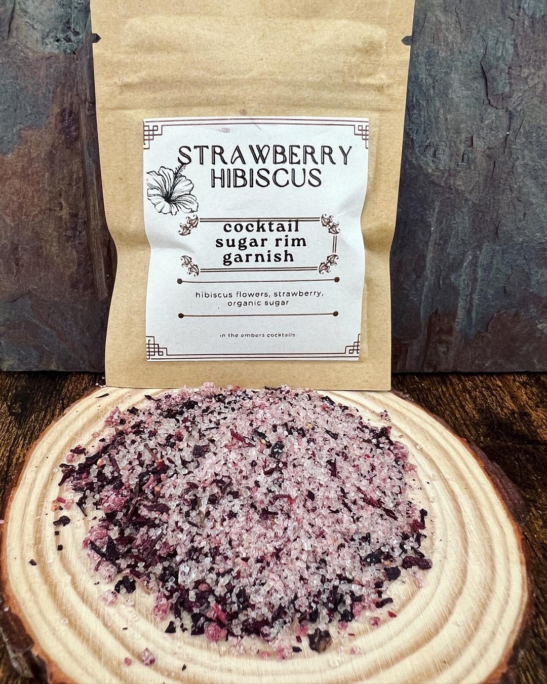 Strawberry Hibiscus Cocktail Sugar Rim Garnish, Rimming Sugar, Rim ...