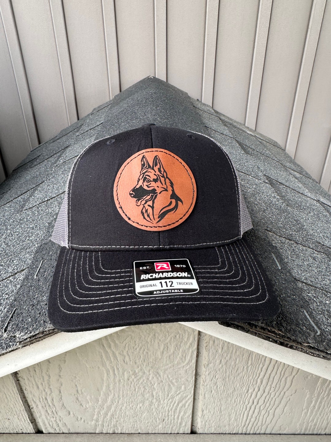 German Shepherd Leather Patch Hat - Richardson 112 - Dog Lover Gift - Etsy
