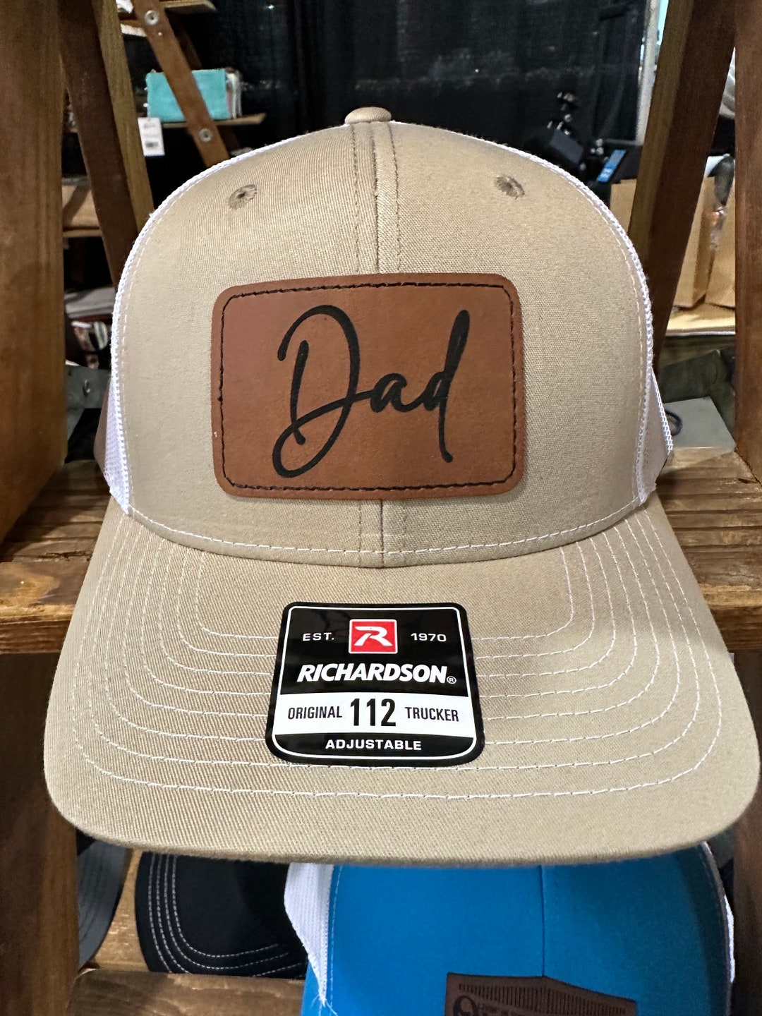 Richard 112 Laser Engraved Leather Patch Dad Est.2023 New Dad, Father's ...