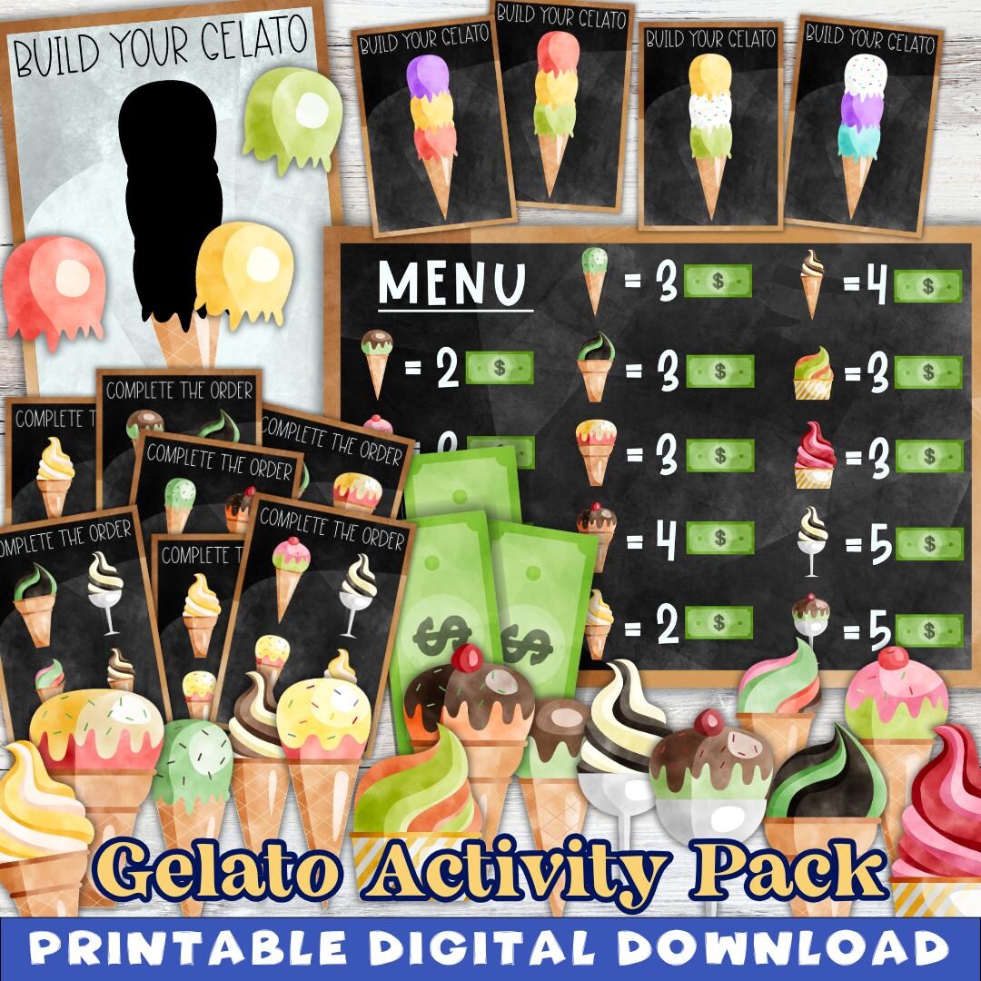 Gelato Printable Activity for Kids, Prek Printable, Preschool Printable ...