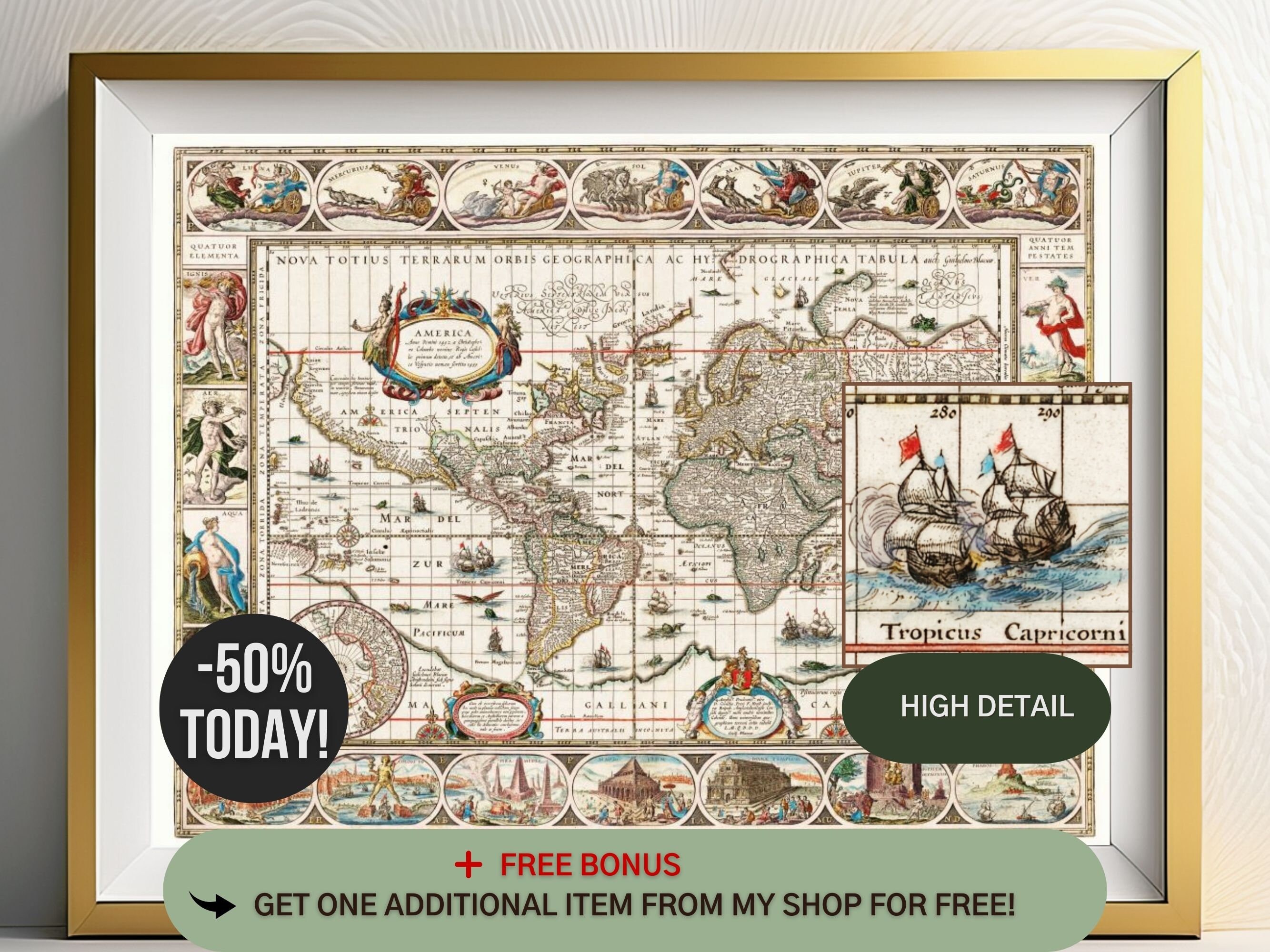 Vintage 76 World Maps Collection, Antique Earth Atlas Bundle, Classic ...