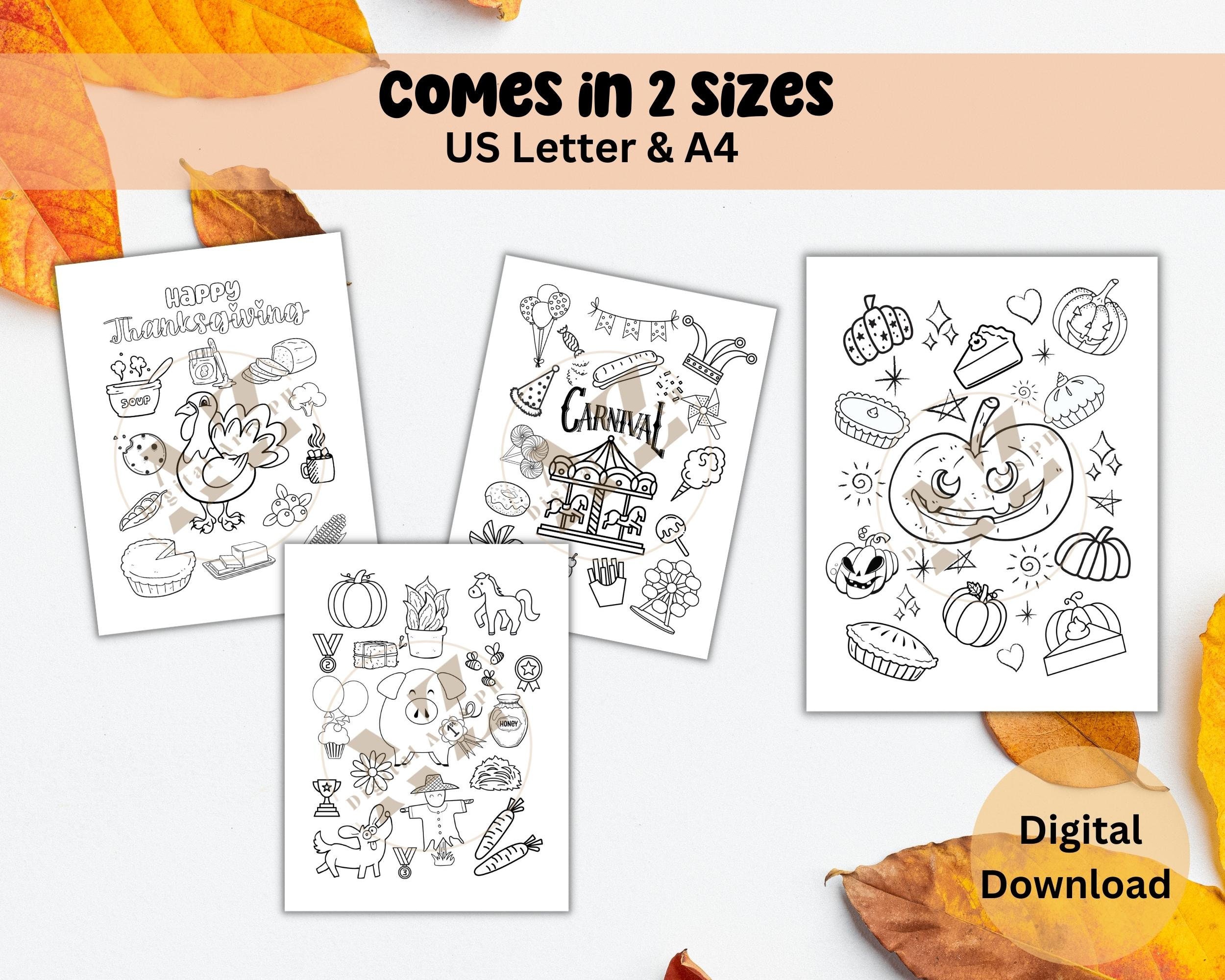 Printable Autumn or Fall Coloring Pages for Kids, Happy Fall Y'all ...