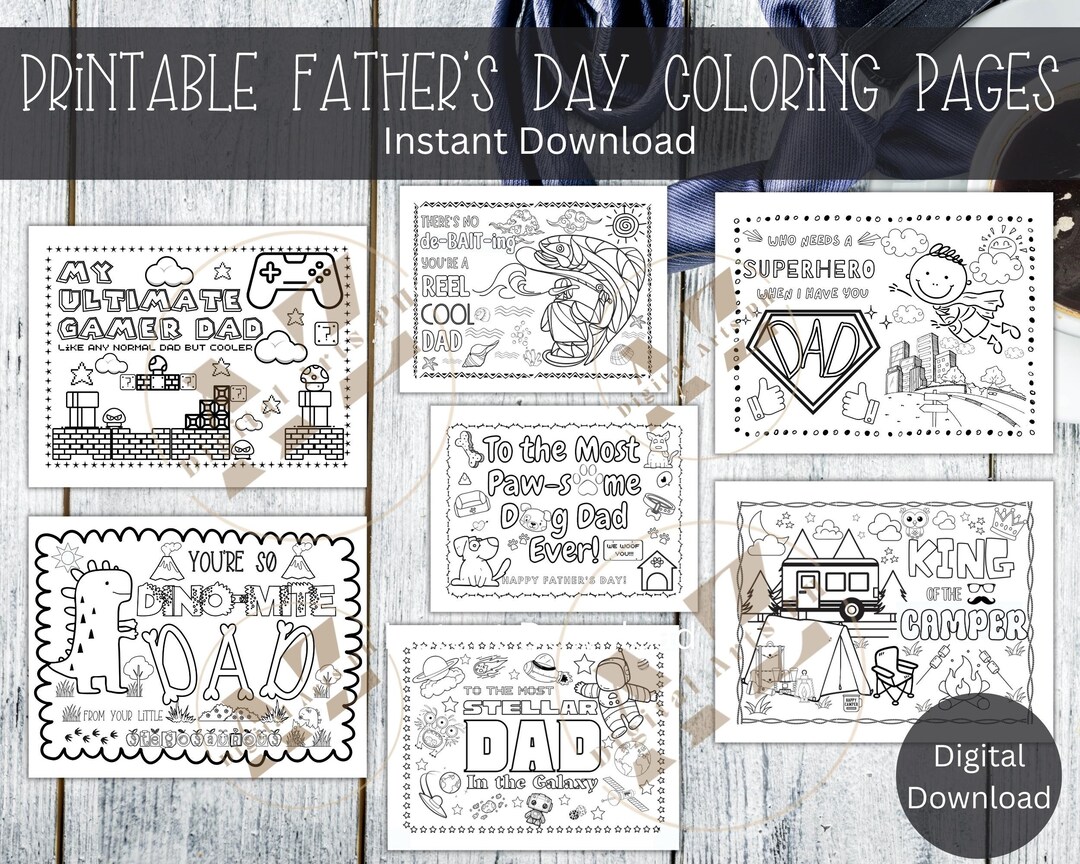 12 Printable Father's Day Coloring Pages, Great Father's Day Gift From ...