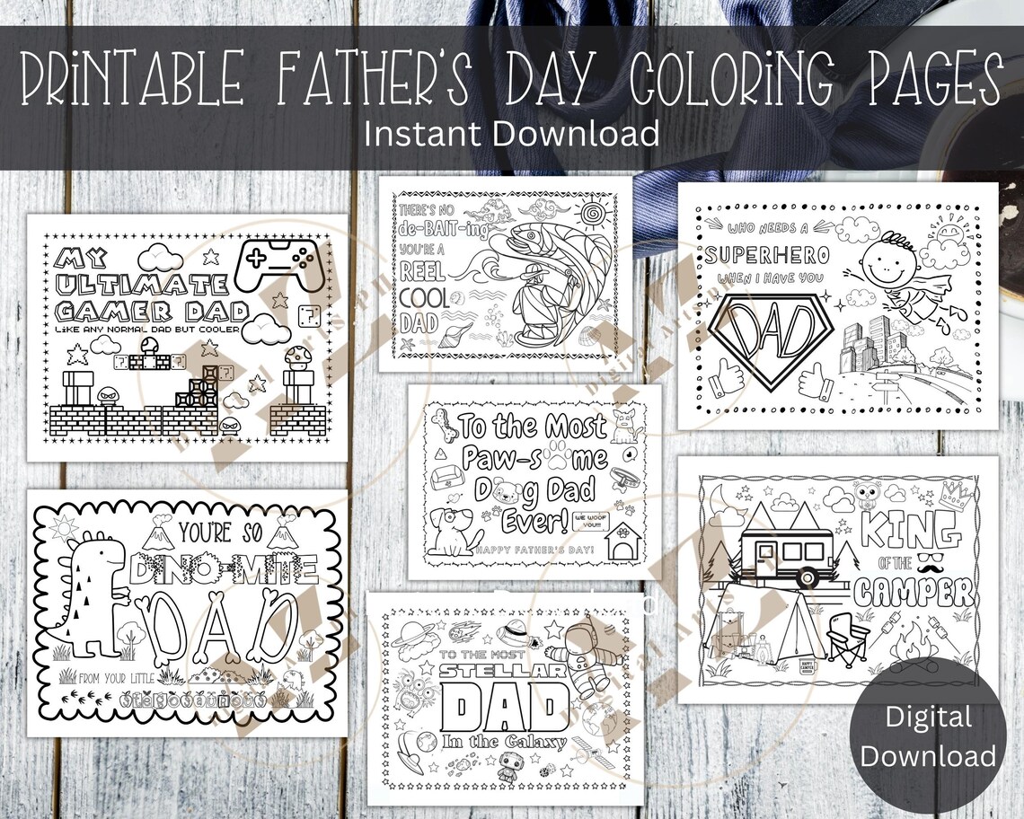 12 Printable Father's Day Coloring Pages, Great Father's Day Gift From ...