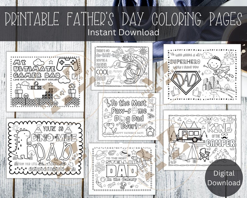 12 Printable Father's Day Coloring Pages, Great Father's Day Gift From ...
