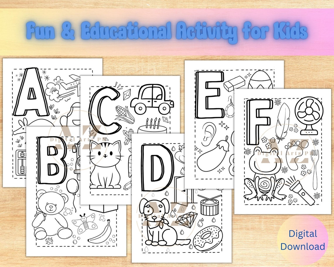 Alphabet Coloring Pages Printable | ABC Coloring Pages | Back to School ...