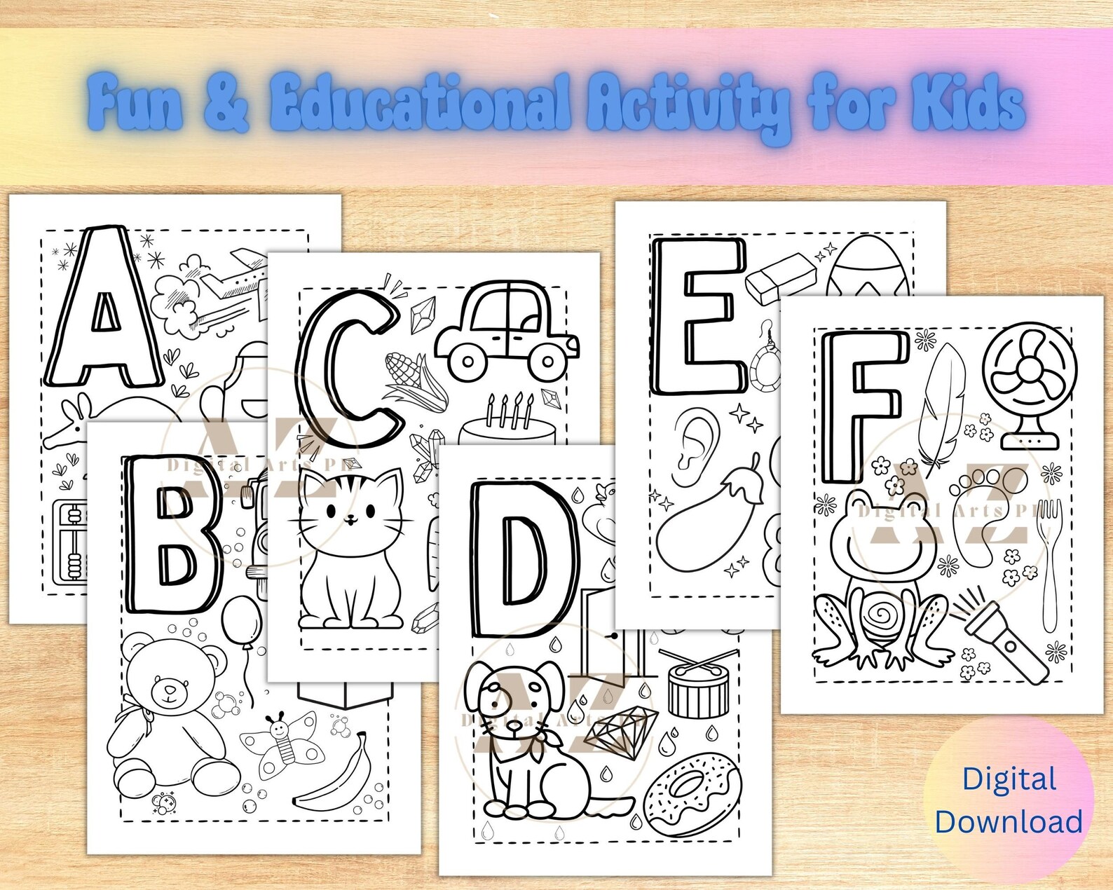 Alphabet Coloring Pages Printable | ABC Coloring Pages | Back to School ...