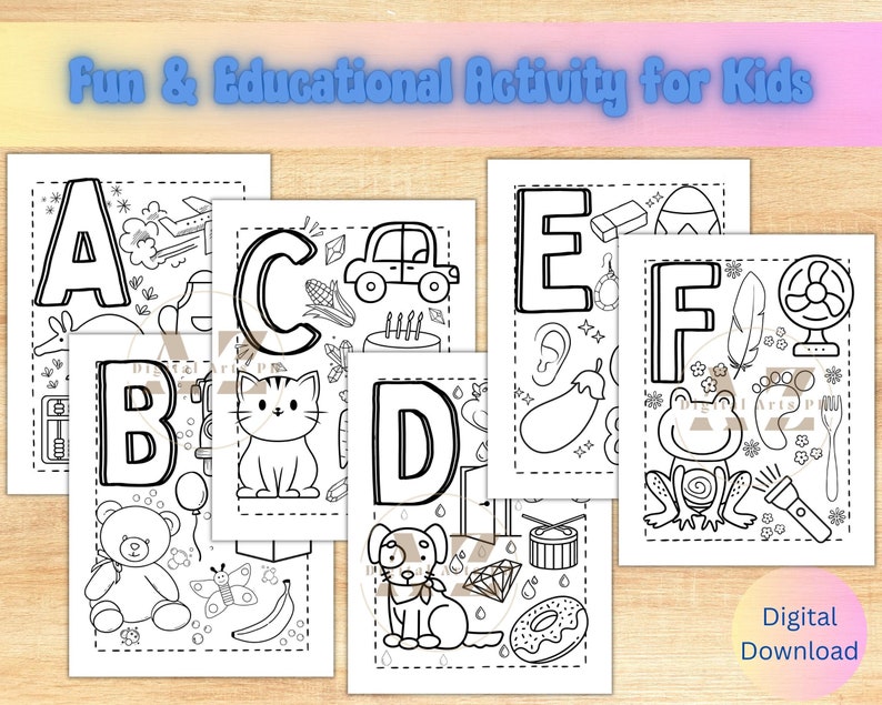 Alphabet Coloring Pages Printable | ABC Coloring Pages | Back to School ...