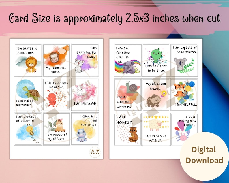 Printable Affirmation Cards for Kids, Positive Affirmation Cards, Kids ...