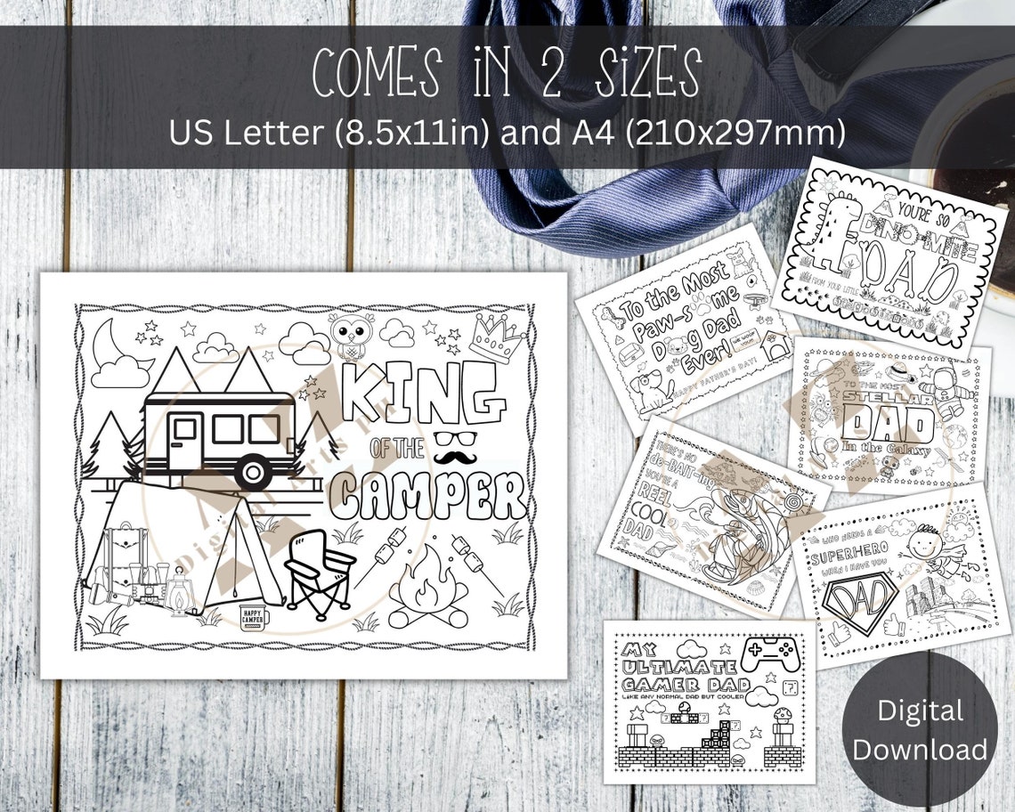 12 Printable Father's Day Coloring Pages, Great Father's Day Gift From ...