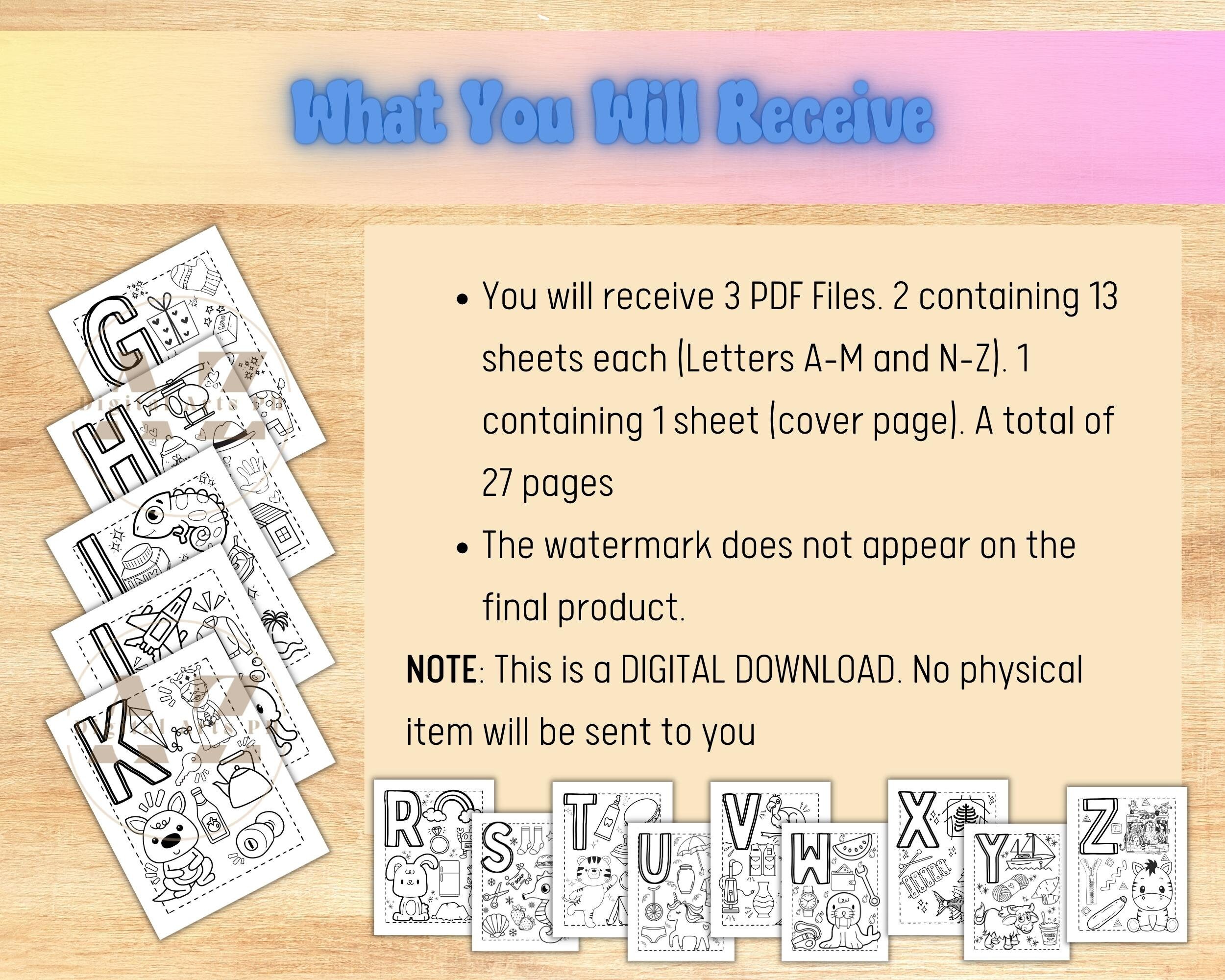 Alphabet Coloring Pages Printable | ABC Coloring Pages | Back to School ...