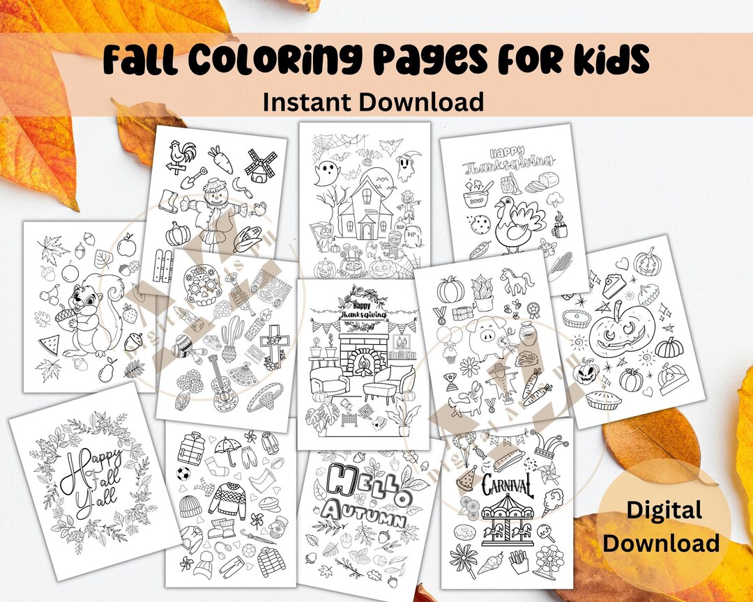 Printable Autumn or Fall Coloring Pages for Kids, Happy Fall Y'all ...