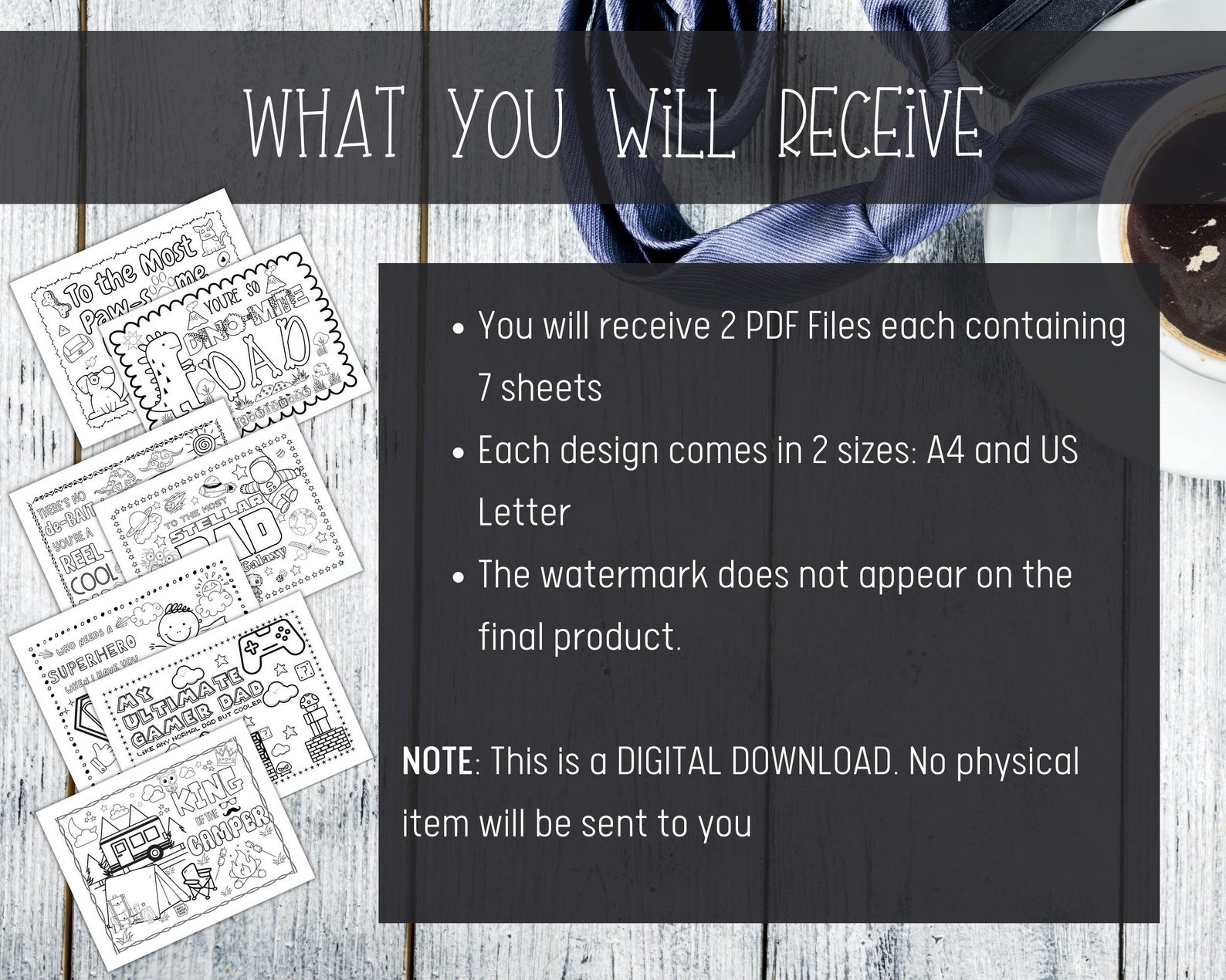 12 Printable Father's Day Coloring Pages, Great Father's Day Gift From ...