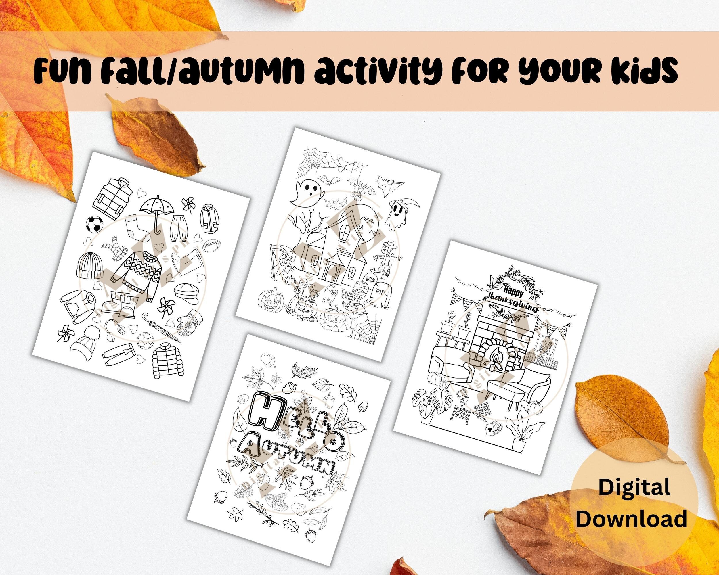 Printable Autumn or Fall Coloring Pages for Kids, Happy Fall Y'all ...