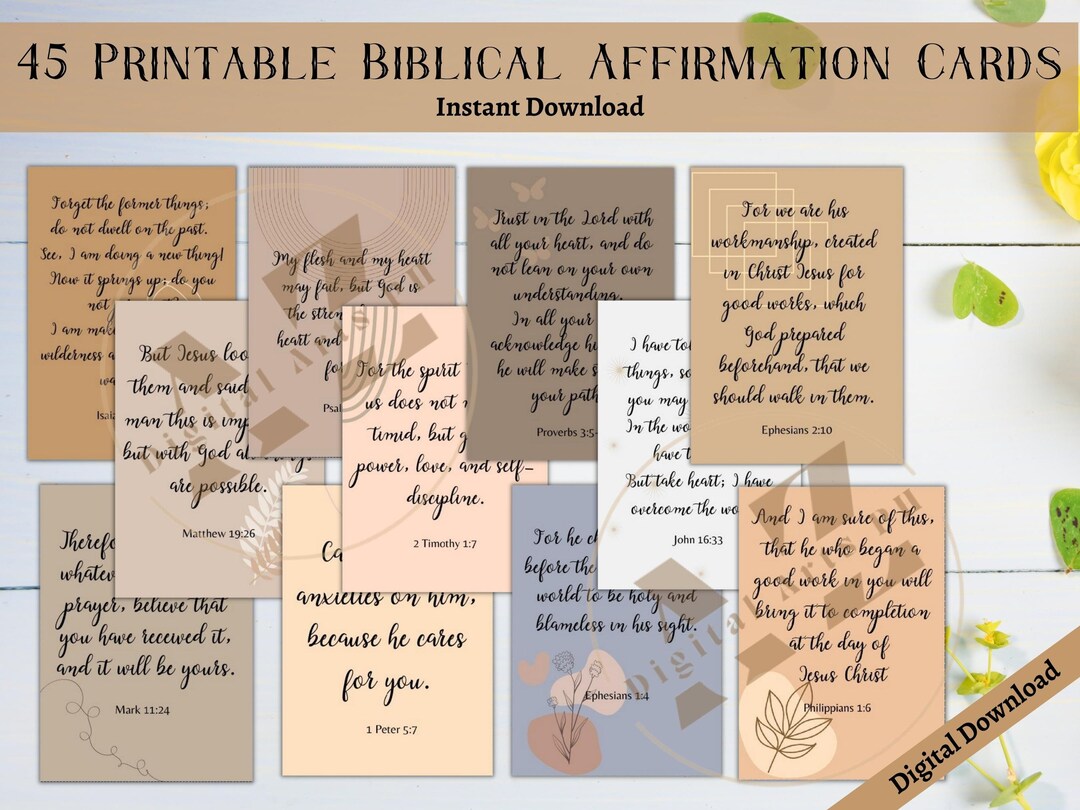 Printable Bible Verse Affirmation Cards for Moms, Meaningful Mother's ...