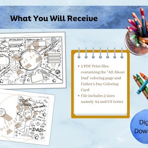 Printable All About Dad Worksheet With Printable Father's Day Card ...