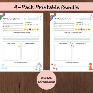 Kids Journal, Kids Printable, Kids Activity, Daily Journal Pages, Kids ...
