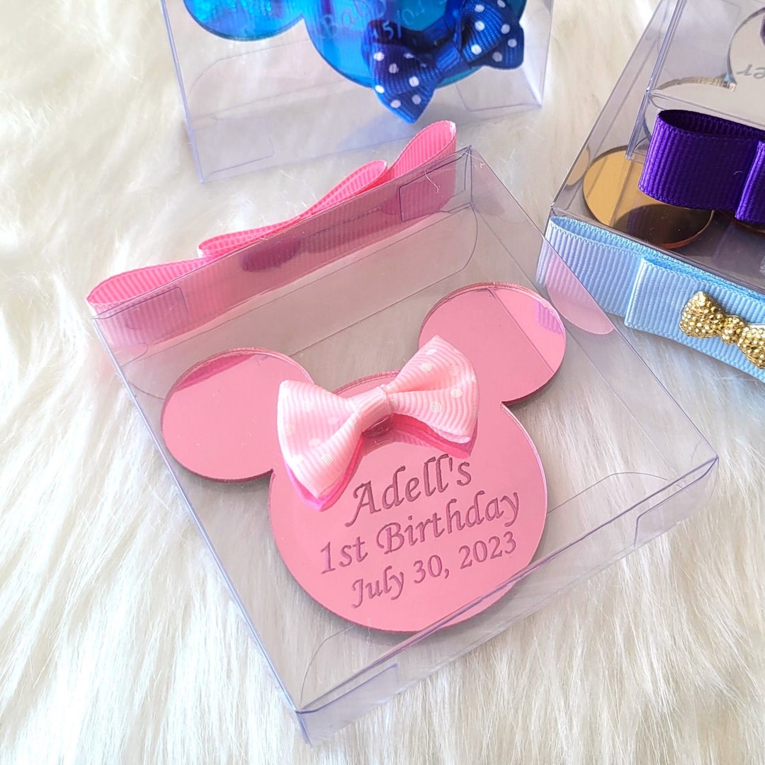 Personalized Minnie Mouse Acrylic Mirror Magnet Favors, Baby Shower ...