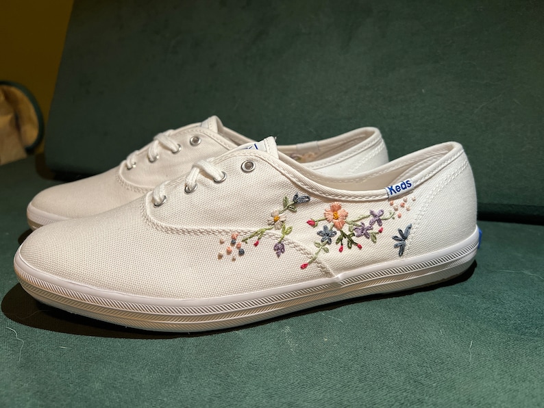 Keds Low Tops Custom; Wedding Shoes; Custom Wedding Embroidery ...
