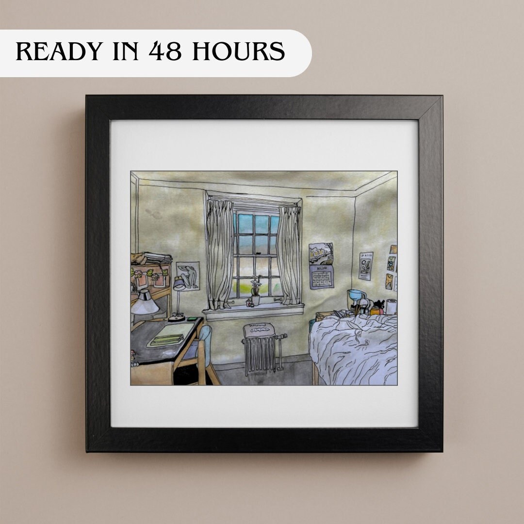 Custom Watercolor Dorm Room Portraits: Capture Your College Memories ...