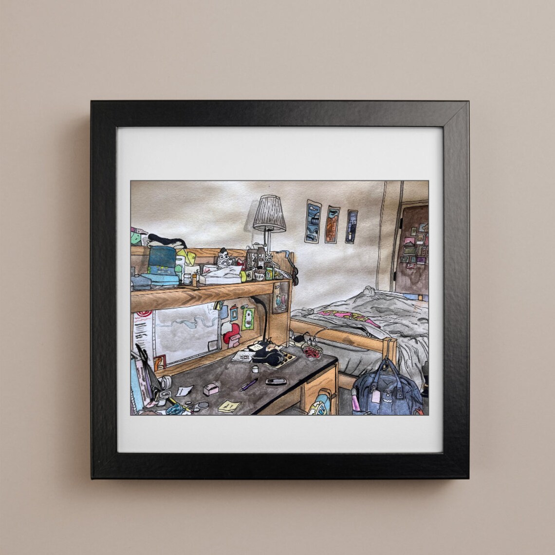 Custom Watercolor Dorm Room Portraits: Capture Your College Memories ...