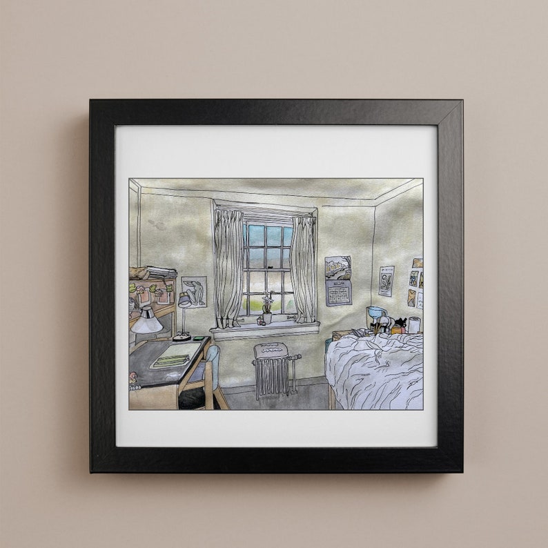 Custom Watercolor Dorm Room Portraits: Capture Your College Memories ...