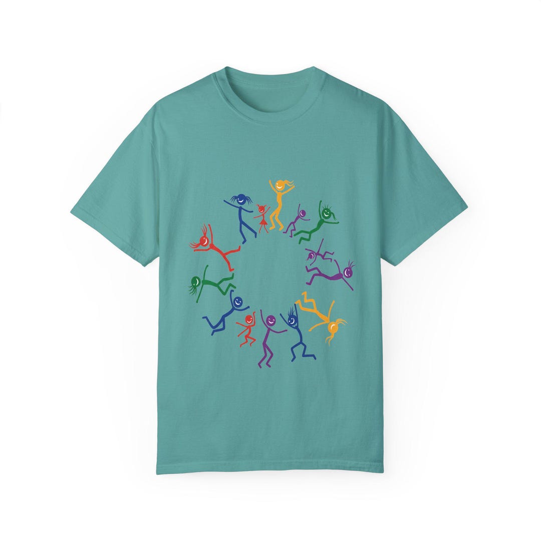 Dancing Stick Figures Graphic T-shirt, Dance Crew Tee, Fun Stick People ...