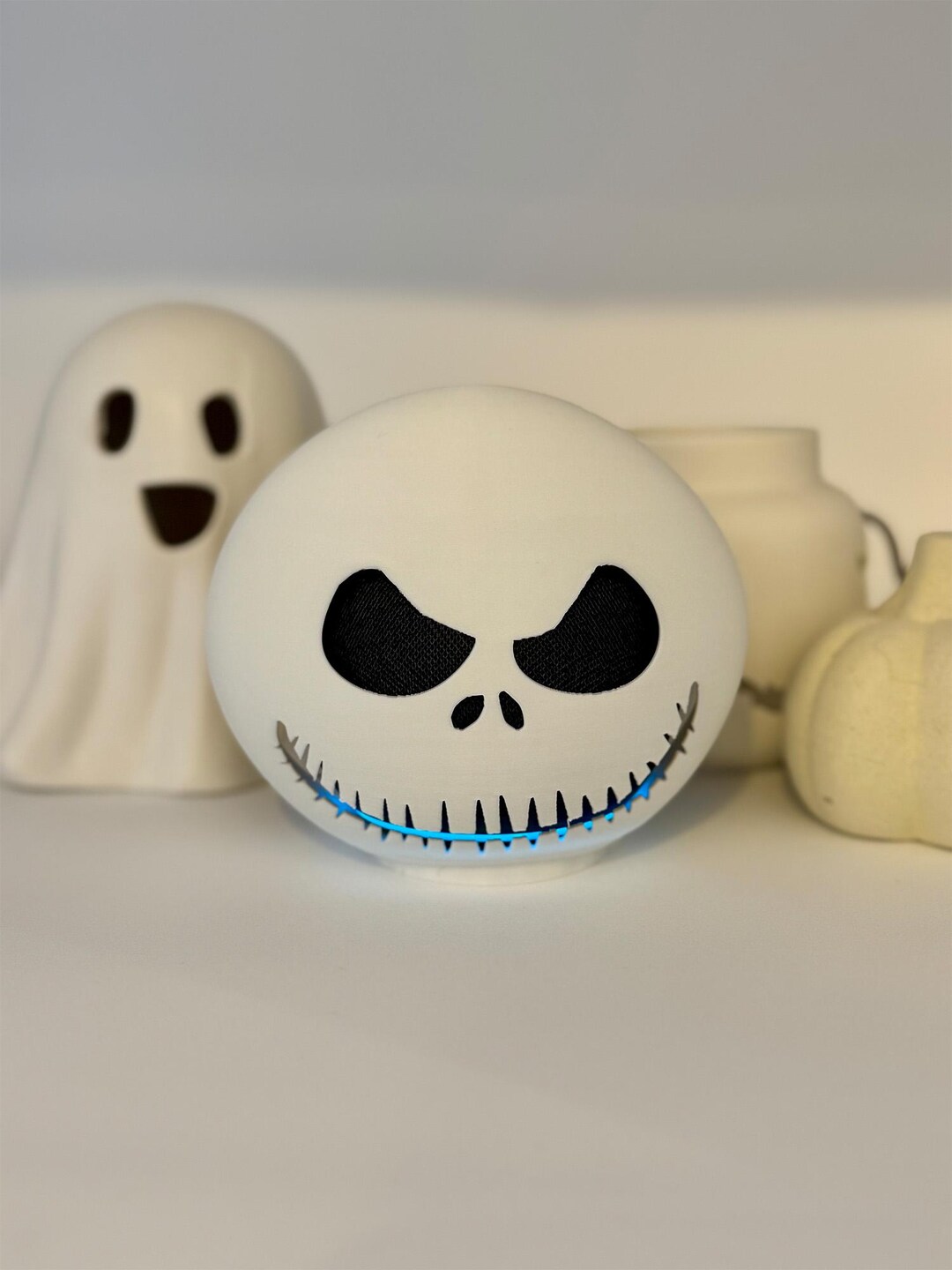 3D Printed Skull Echo Dot Stand: Halloween Jack Face Decor - Etsy