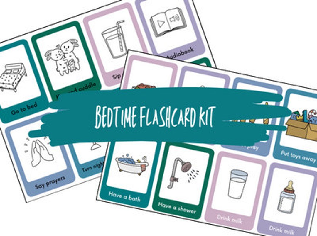 40+ Bedtime Routine Flashcards (full Colour Edition) - Etsy