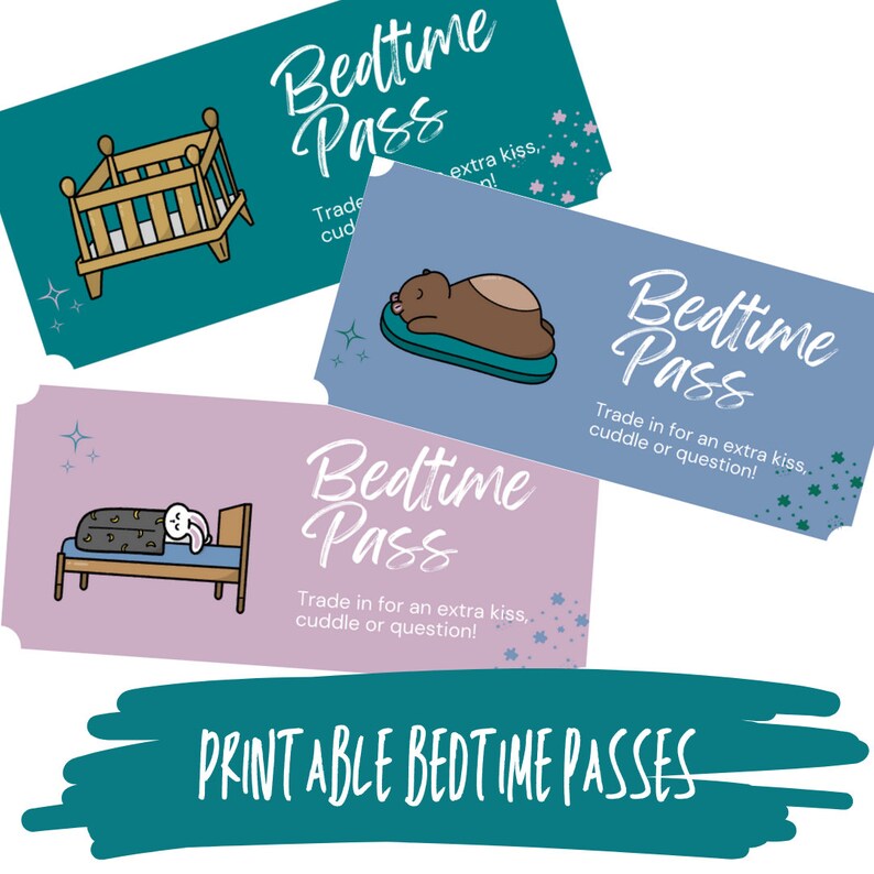 Printable Bedtime Pass | Gentle Sleep Aid for Toddlers & Preschoolers ...
