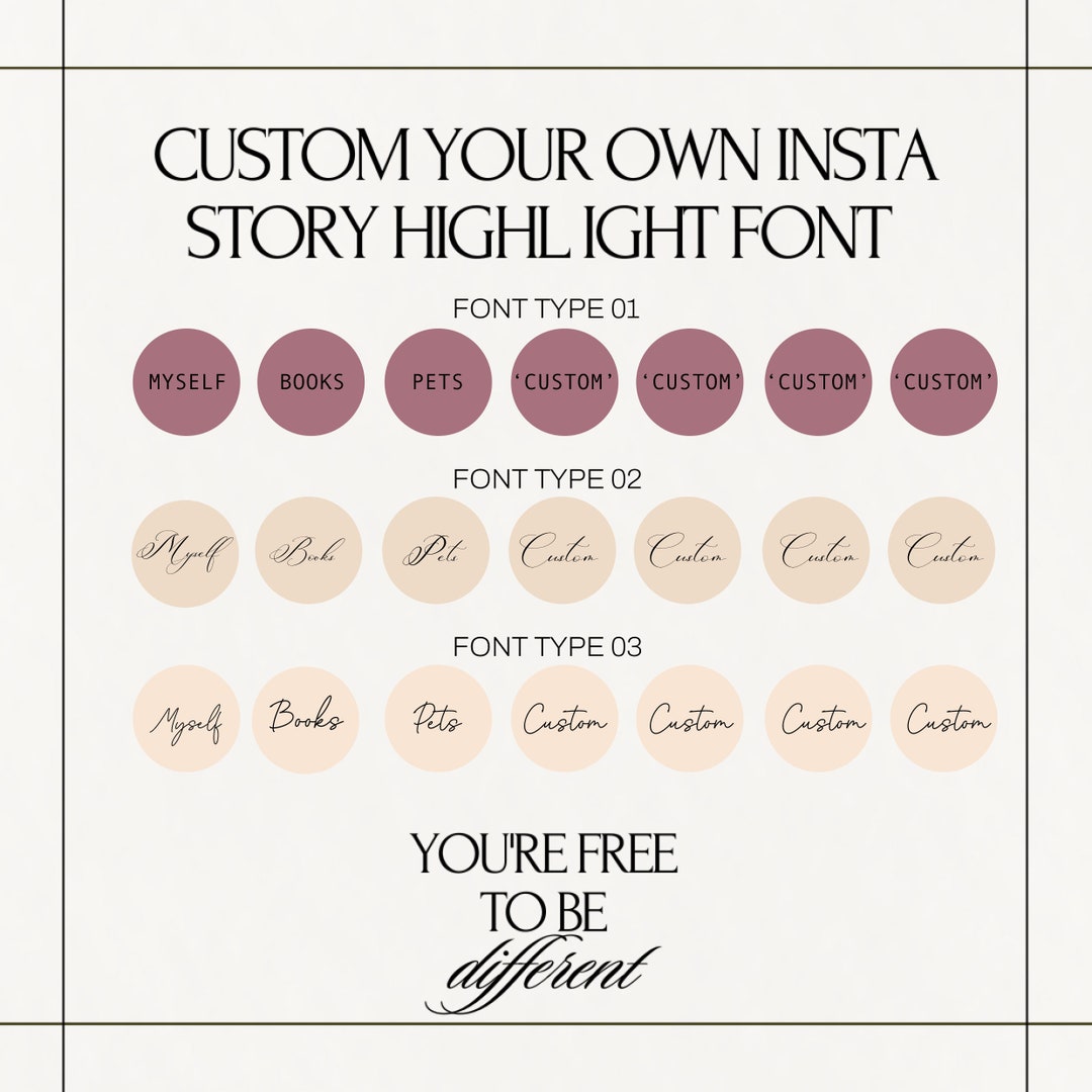 Custom Your Own Instagram Highlight , Font Type and Custom Words ...
