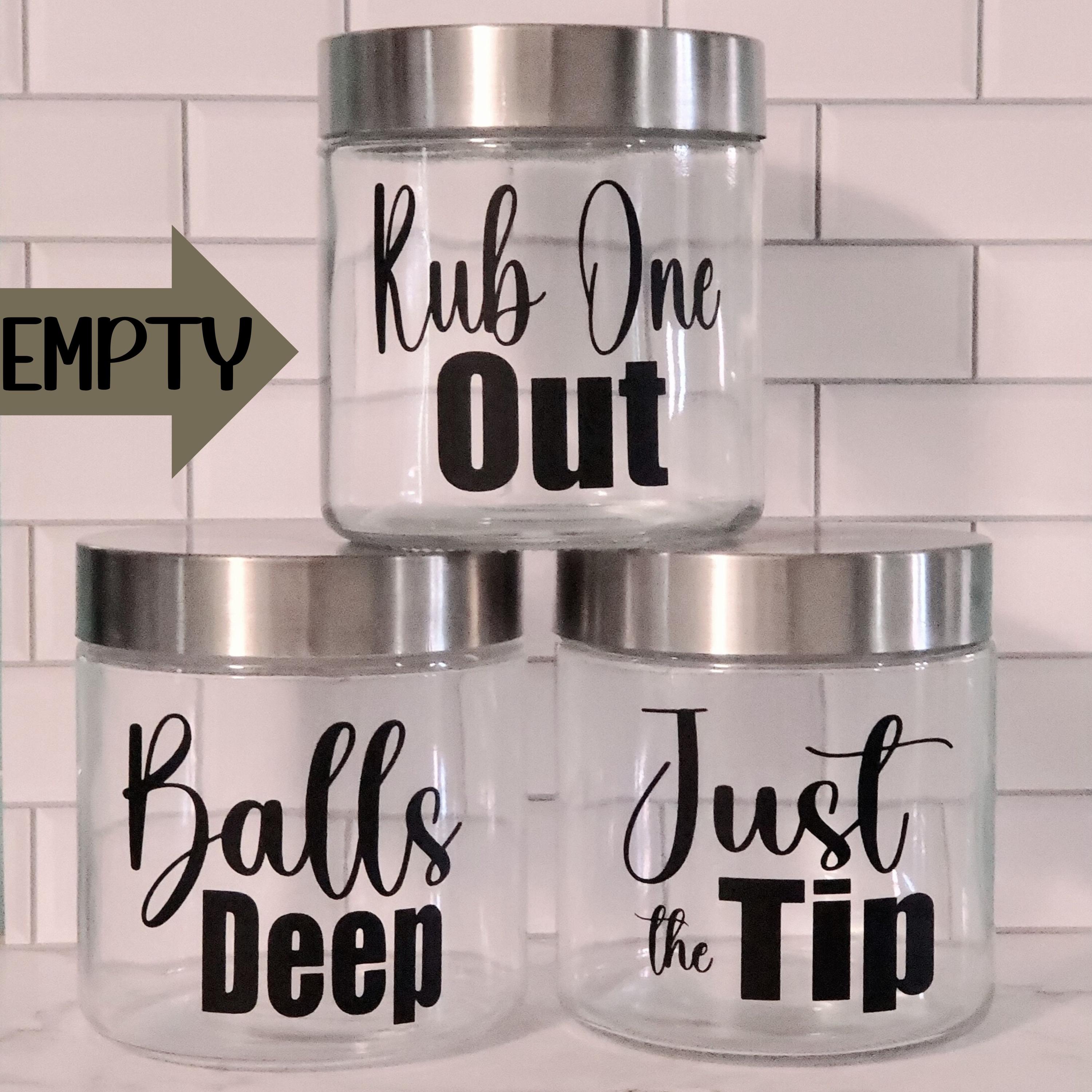 Funny Bathroom Storage Jars Decor for Bathroom Vanity Glass Jars ...