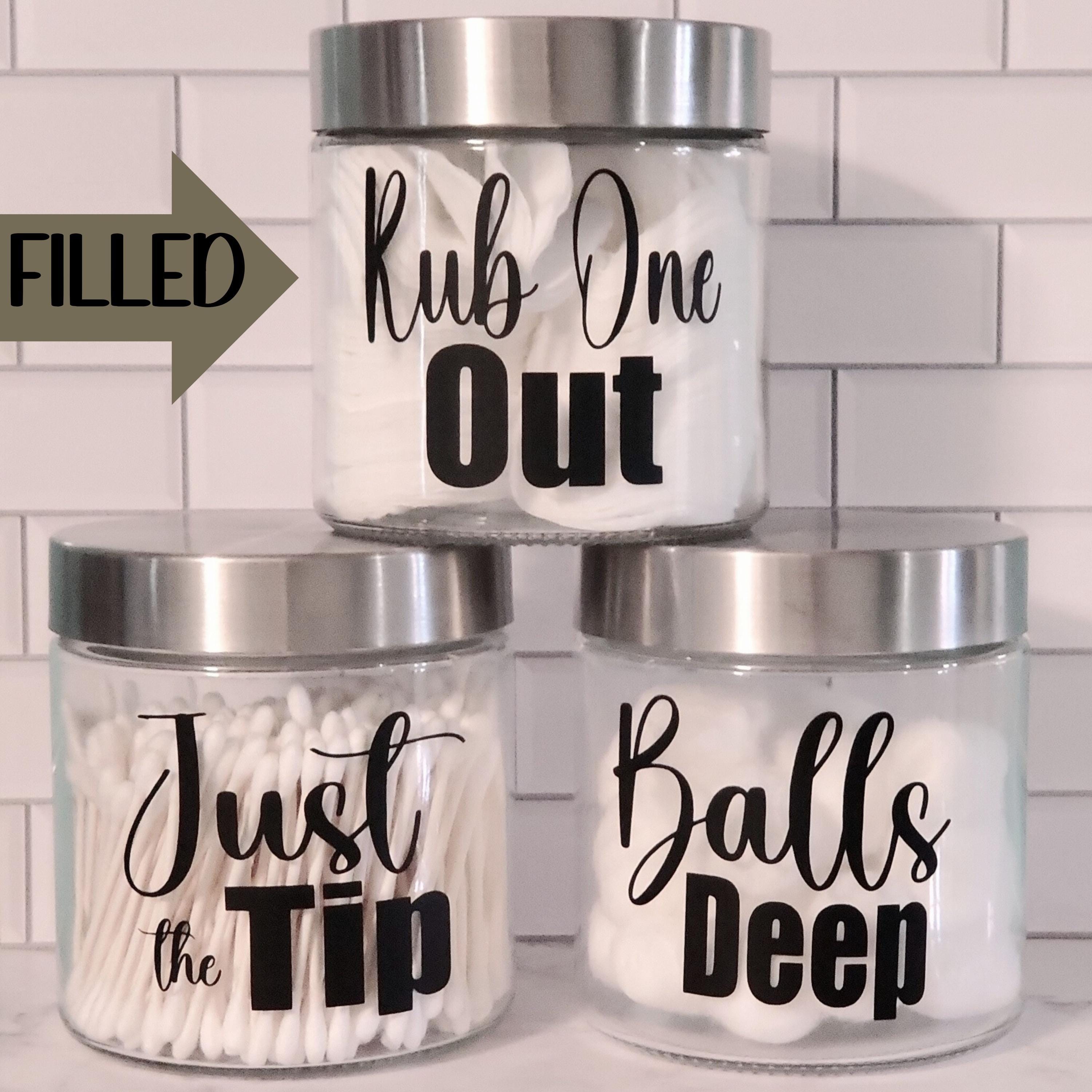 Funny Bathroom Storage Jars Decor for Bathroom Vanity Glass Jars ...