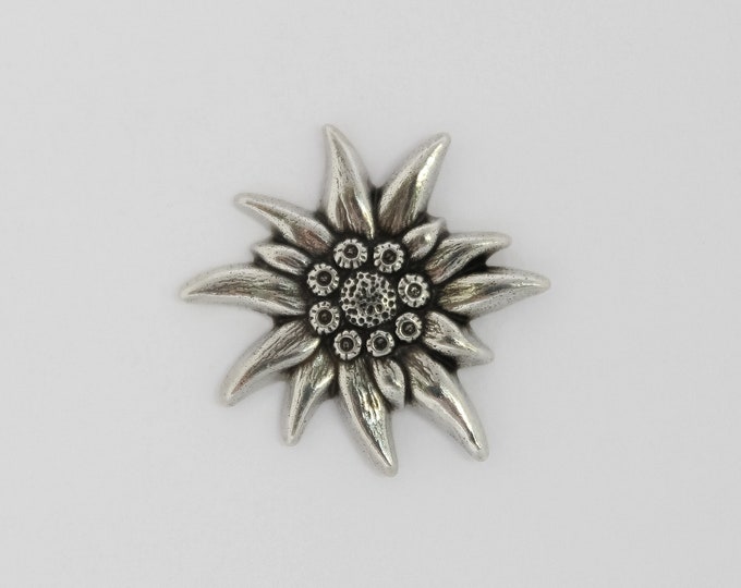 Antique Early Plastic Celluloid Cream and Green Alpine Edelweiss Flower ...