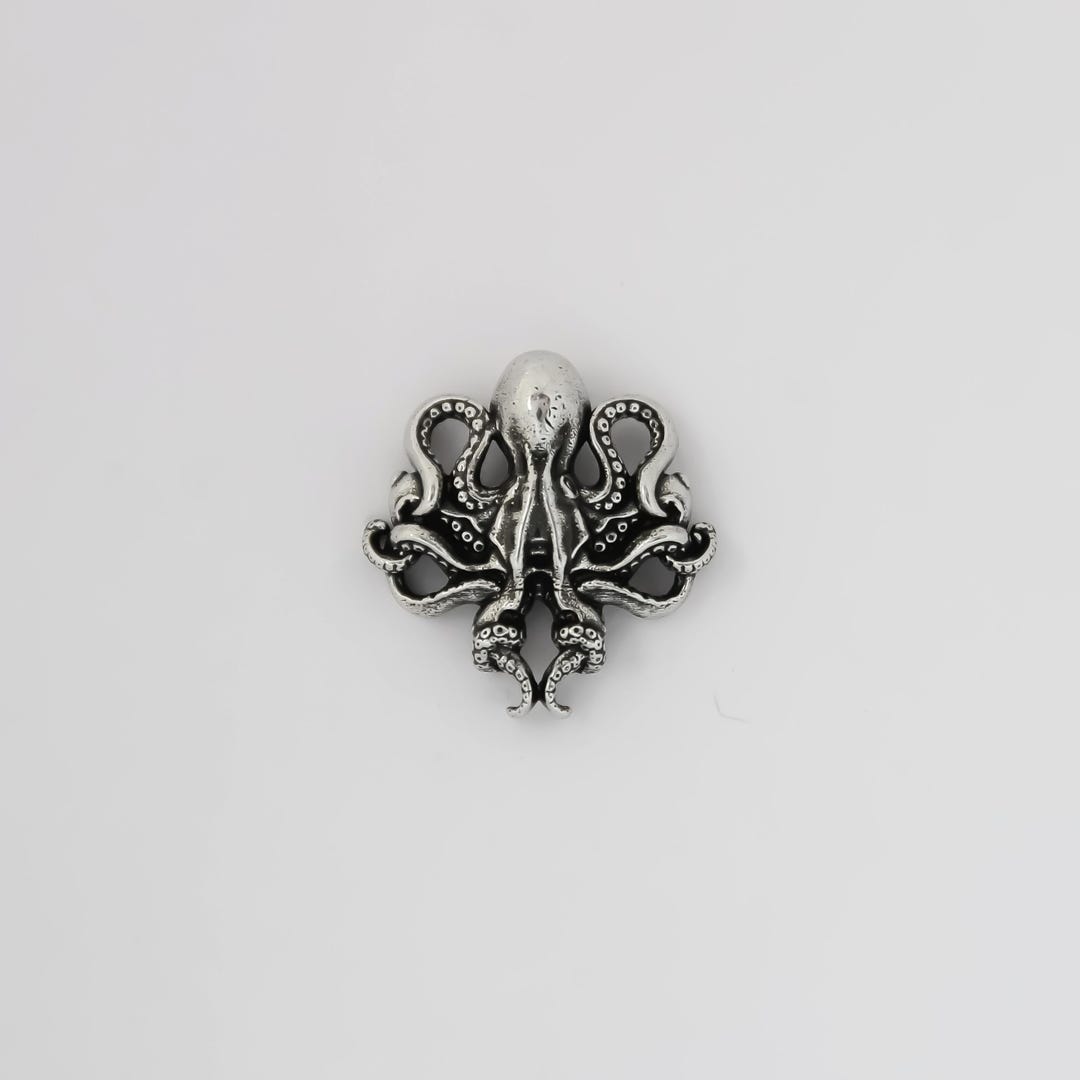 Detailed Pewter Octopus Pin, Small Sea Creature Brooch, Ocean Life ...