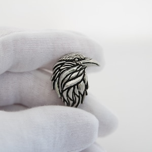 Pewter Badge Raven Gothic Handmade Brooch Raven Style I Love Ravens ...