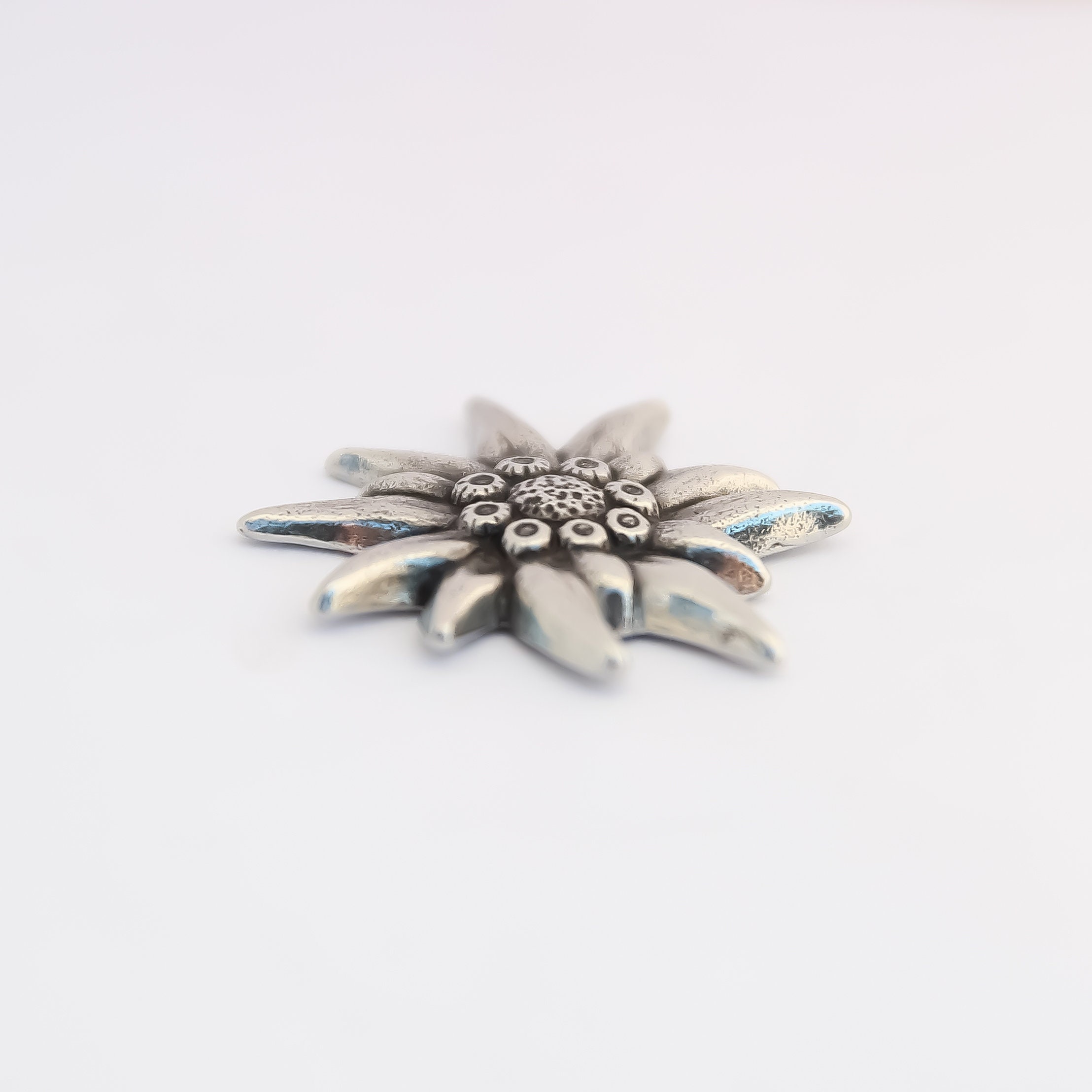Elegant Pin Edelweiss Light Pewter Brooch Flower Edelweiss Jewelry ...