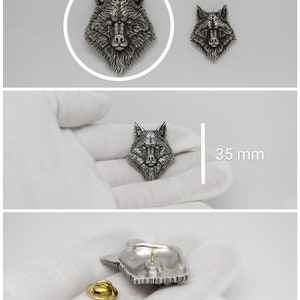 Pewter Pin Wolf Leader Metal Badge Wolf Head Handmade Brooch Wolf ...
