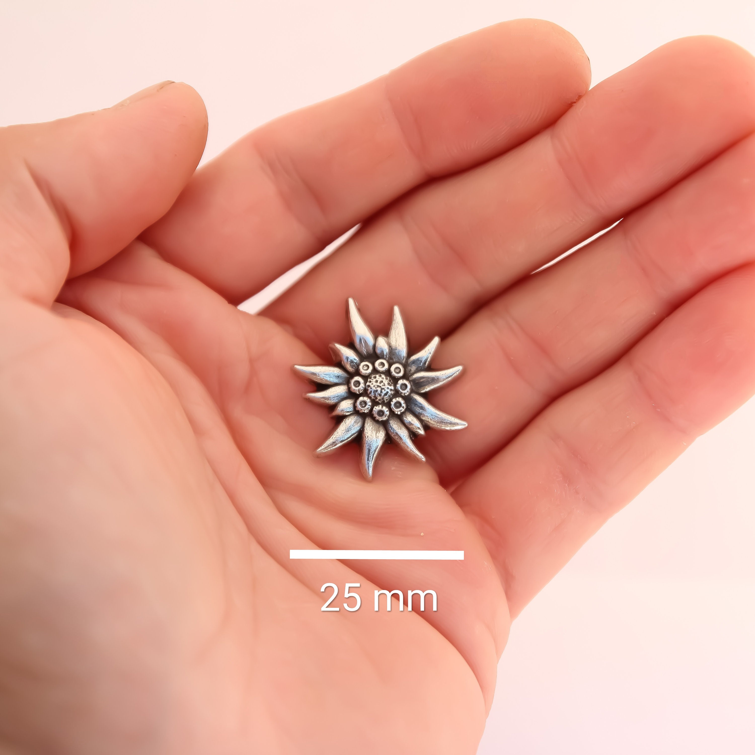 Elegant Pin Edelweiss Light Pewter Brooch Flower Edelweiss Jewelry ...