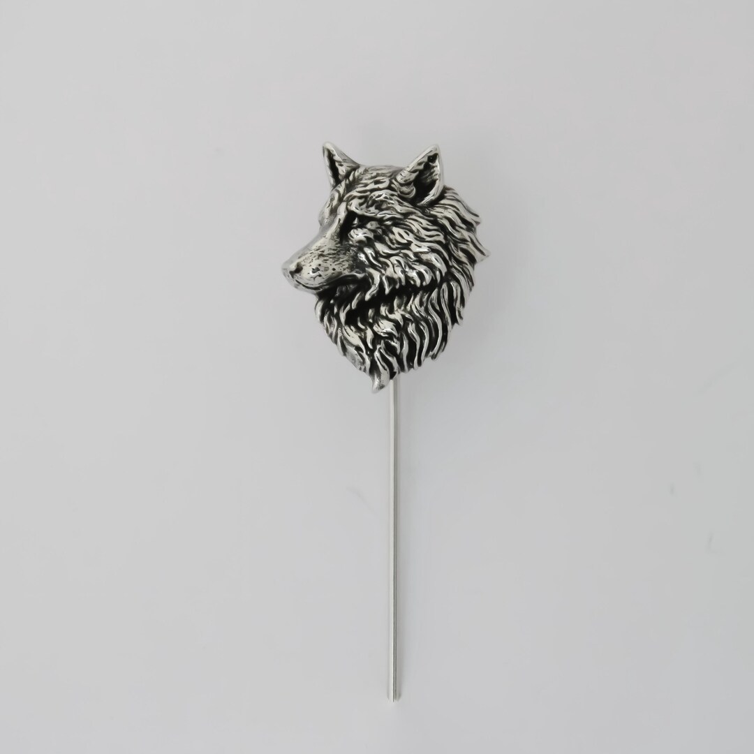 Noble Wolf Lapel Pin for Suit Tie, Handcrafted Reverse Brooch, Unusual ...