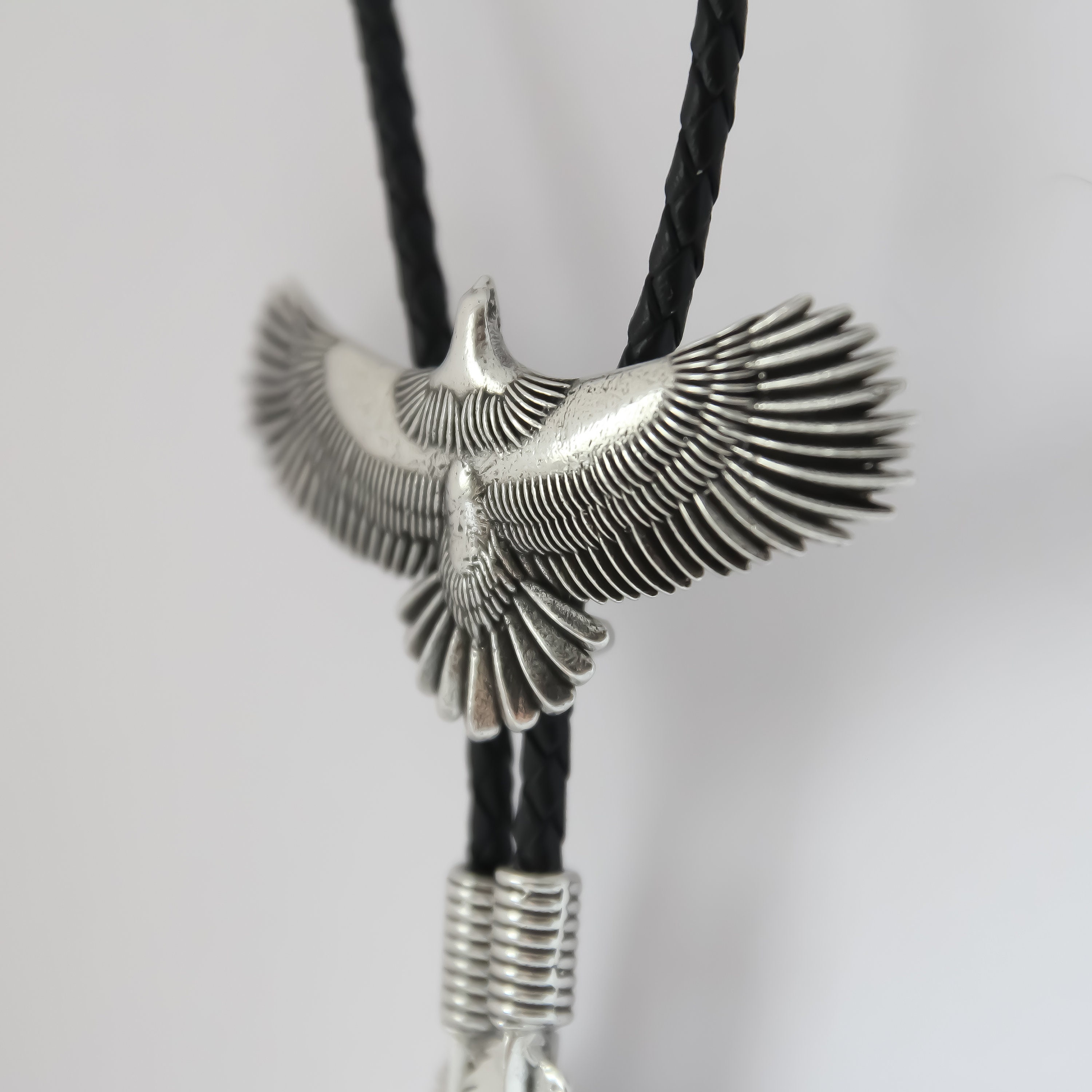 Soaring Bald Eagle Bolo Tie, Detailed Flying Bird of Prey Cowboy ...