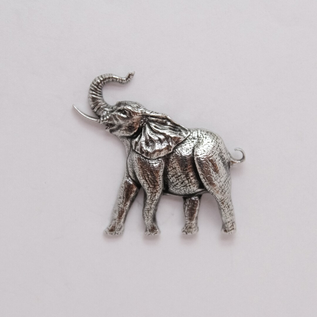 Pewter Pin Elephant Handmade Brooch Elephant Jewelry Wilije - Etsy