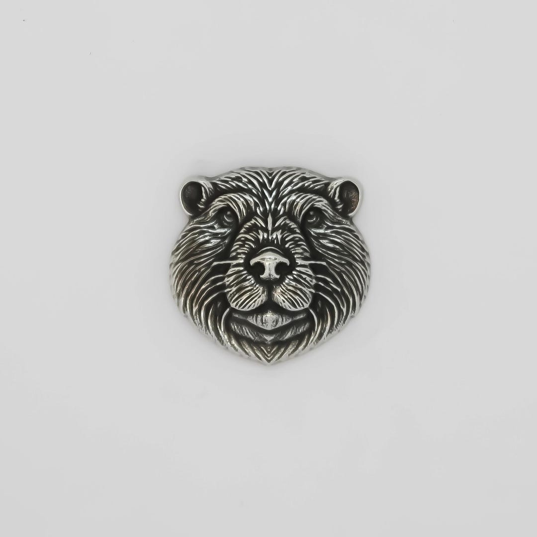 Pewter Pin Beaver Head Handmade Metal Badge Animals Jewelry - Etsy